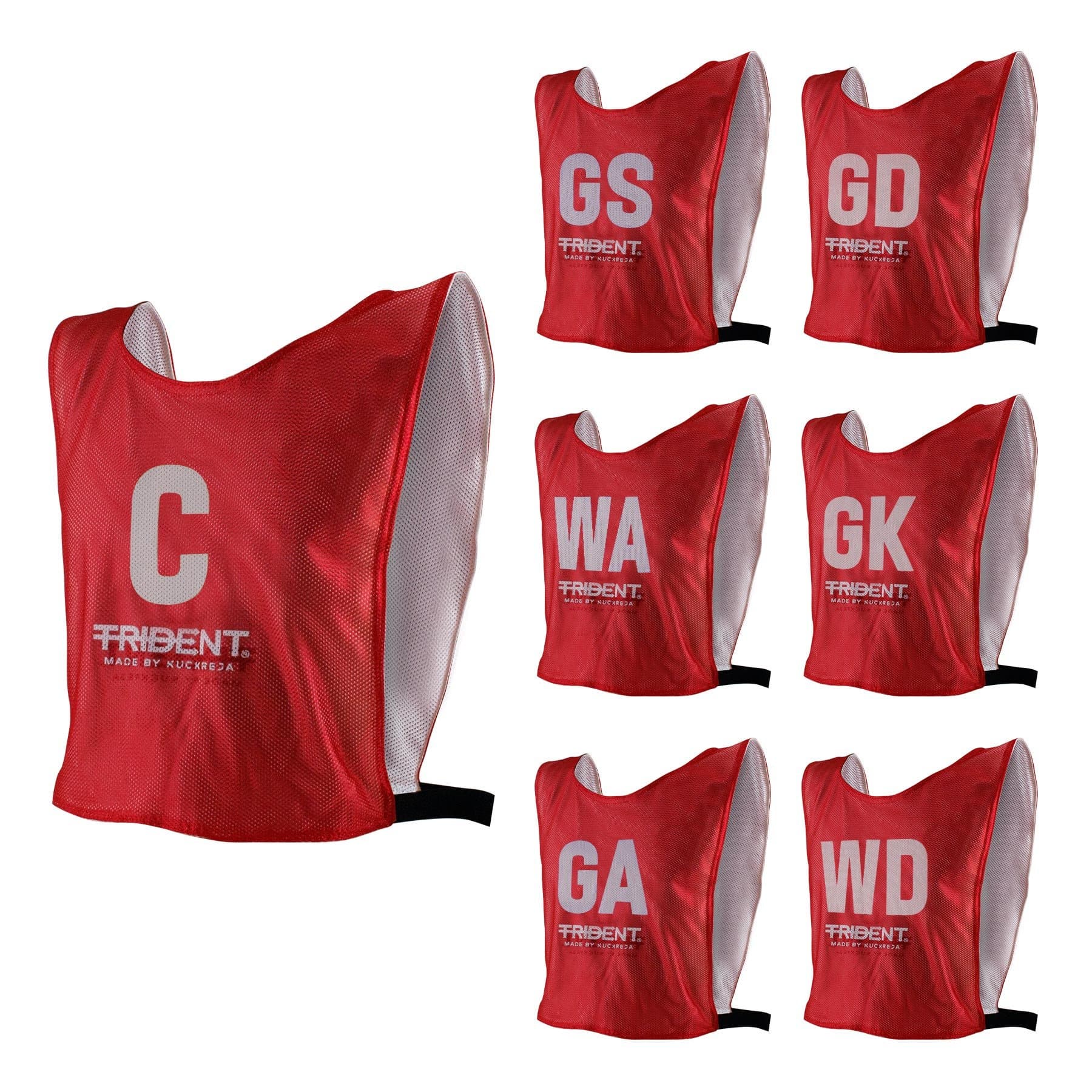 Trident Reversible Netball Bibs Set – Red/White (Senior) - Skoolah