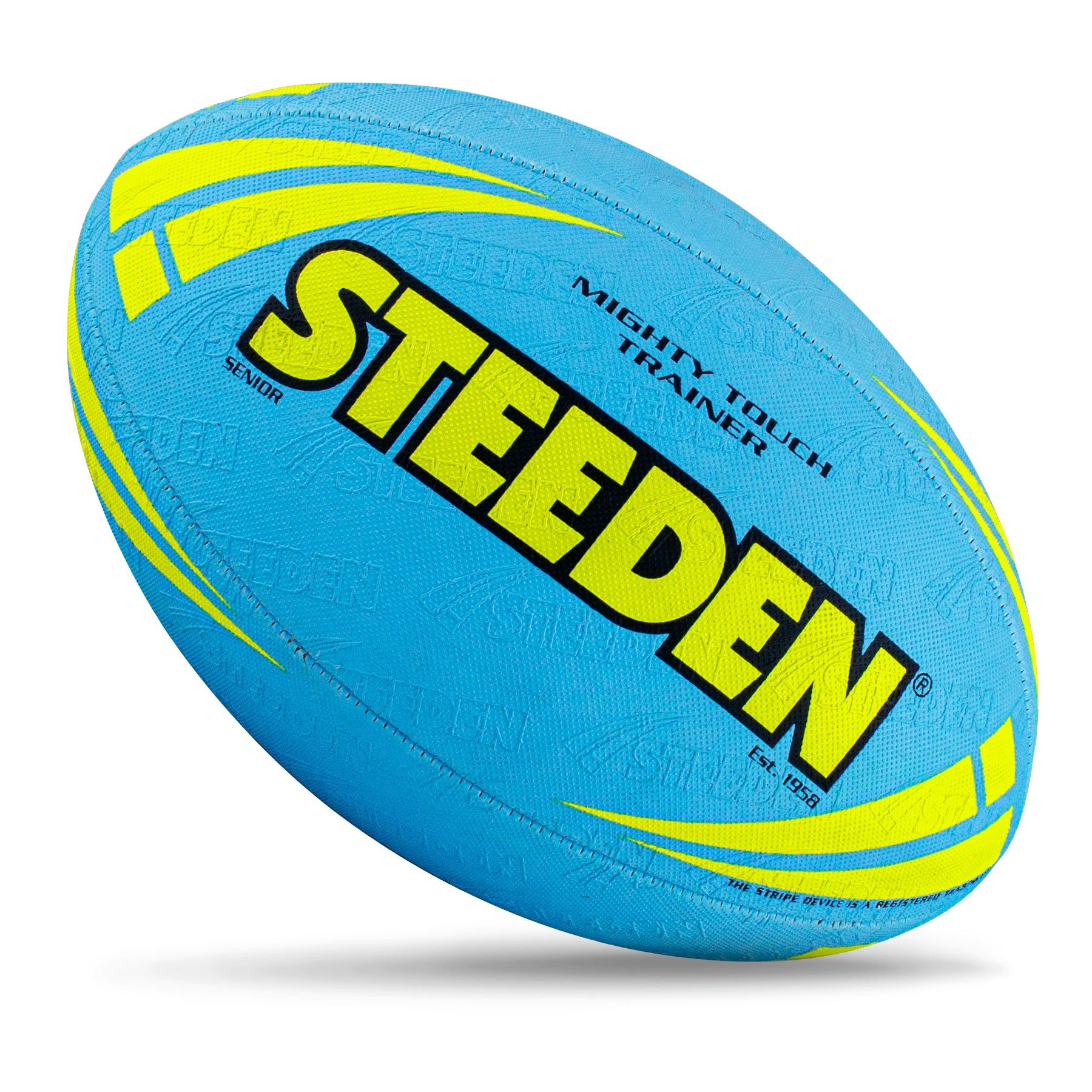 Steeden Mighty Touch Rugby Ball – Sky Blue - Skoolah