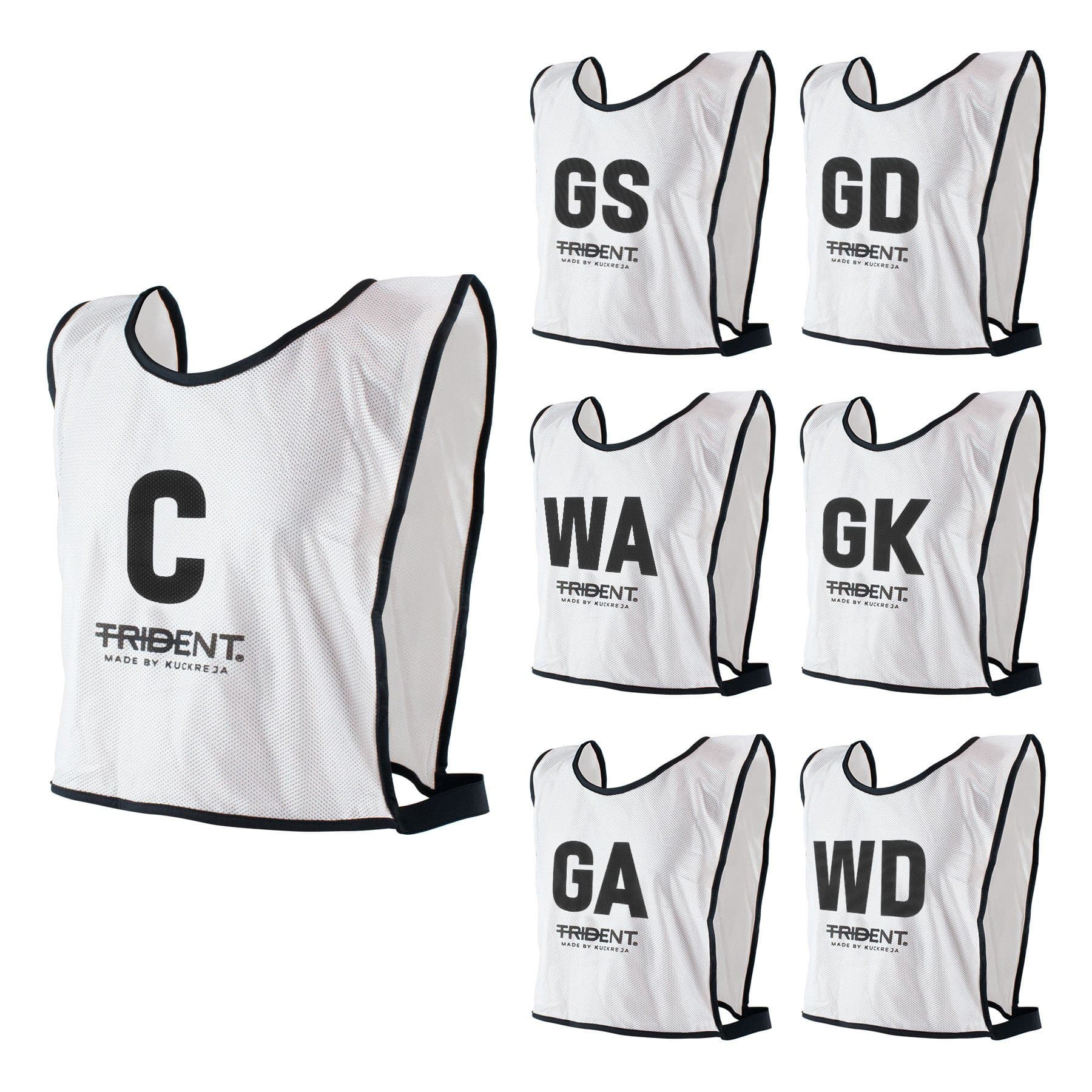 Trident Netball Bibs Set – White (Senior, Junior) - Skoolah