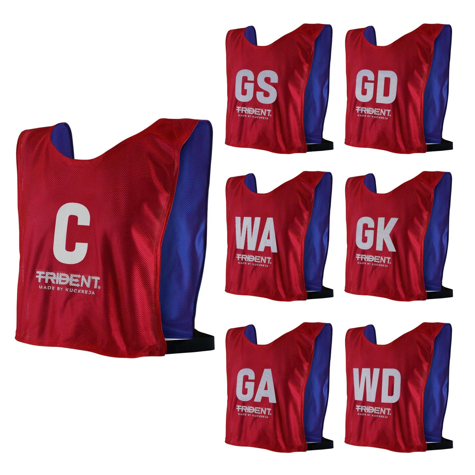 Trident Reversible Netball Bibs Set – Red/Blue (Senior) - Skoolah
