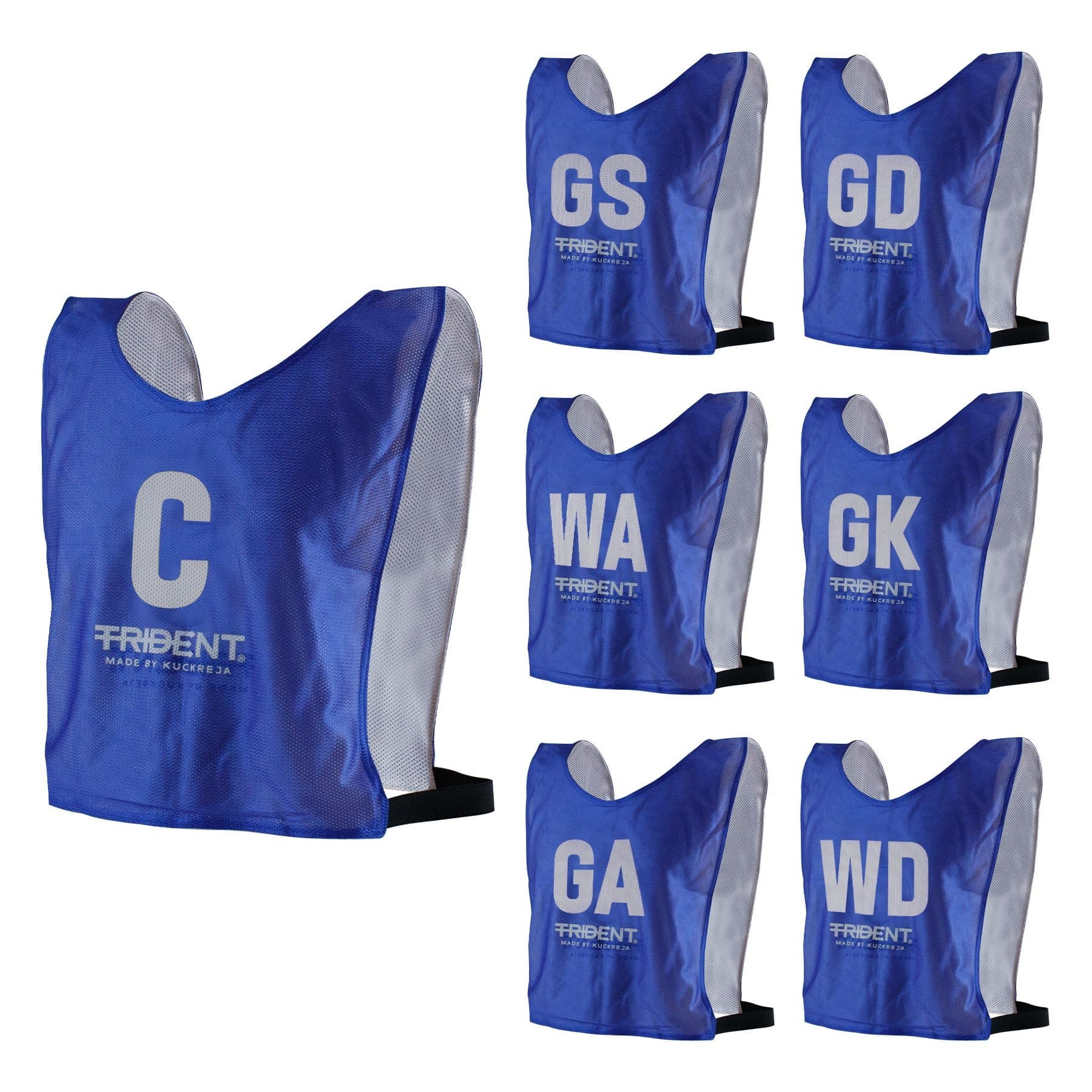 Trident Reversible Netball Bibs Set – Blue/White (Senior) - Skoolah