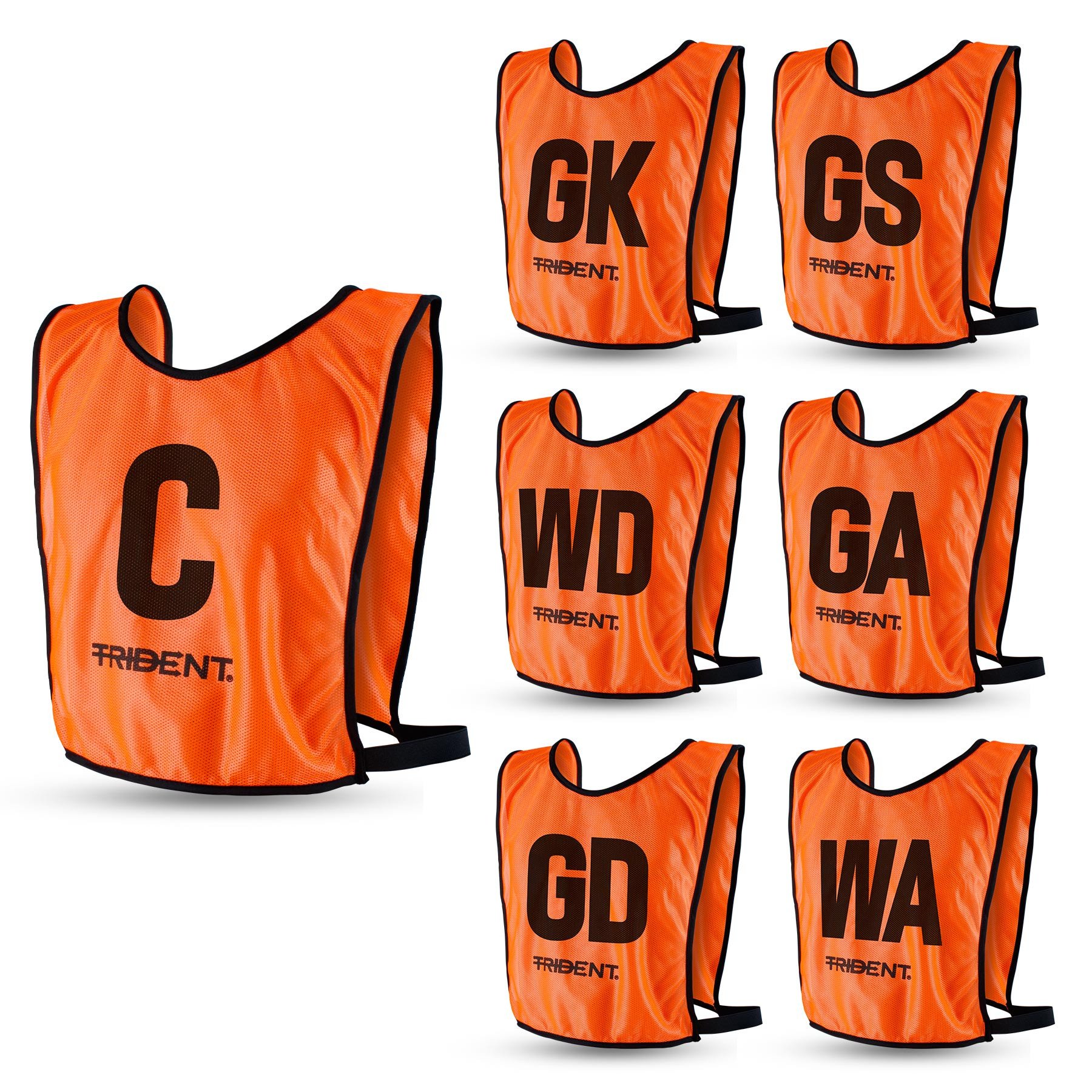 Trident Netball Bibs Set – Orange (Senior, Junior) - Skoolah