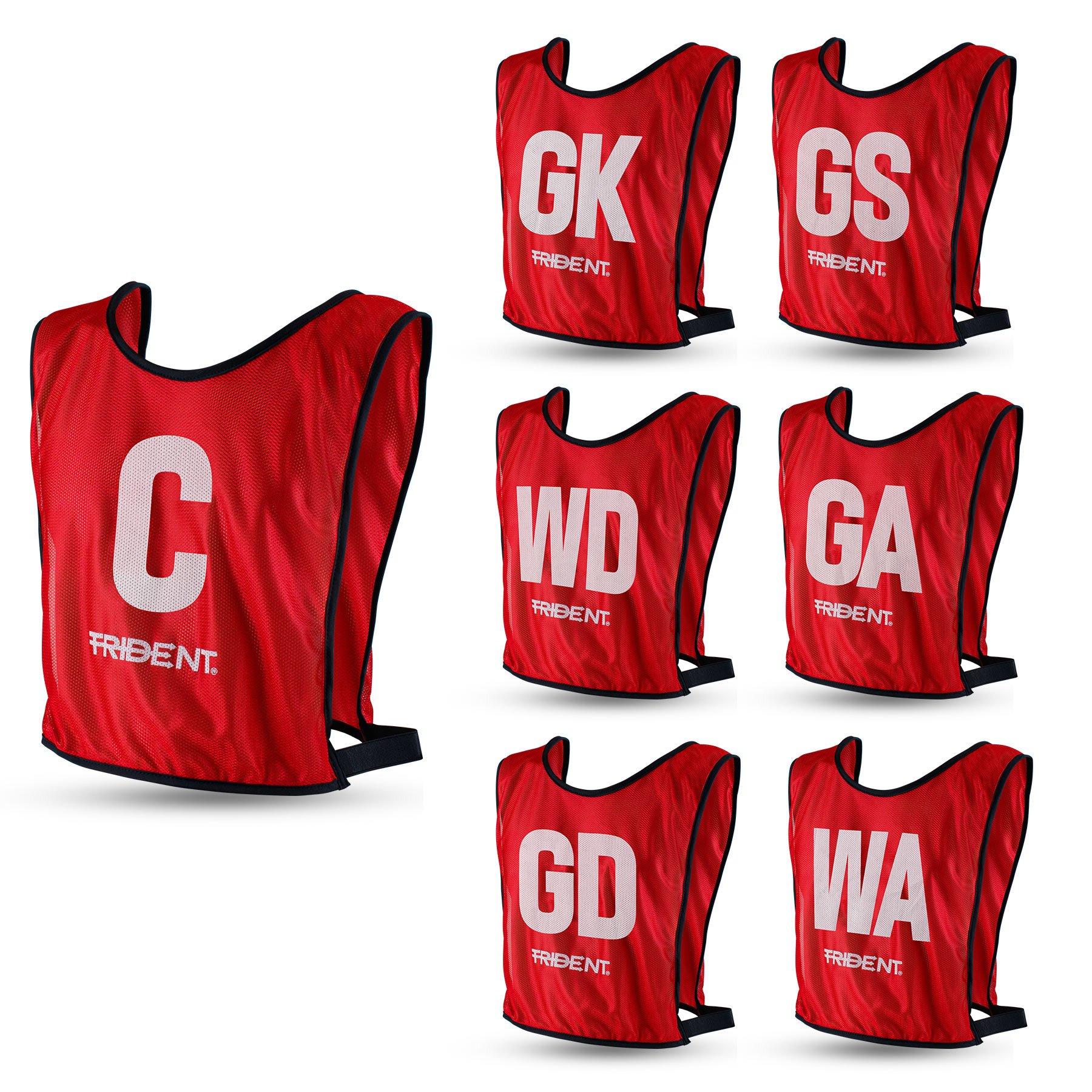 Trident Netball Bibs Set – Red (Senior, Junior) - Skoolah